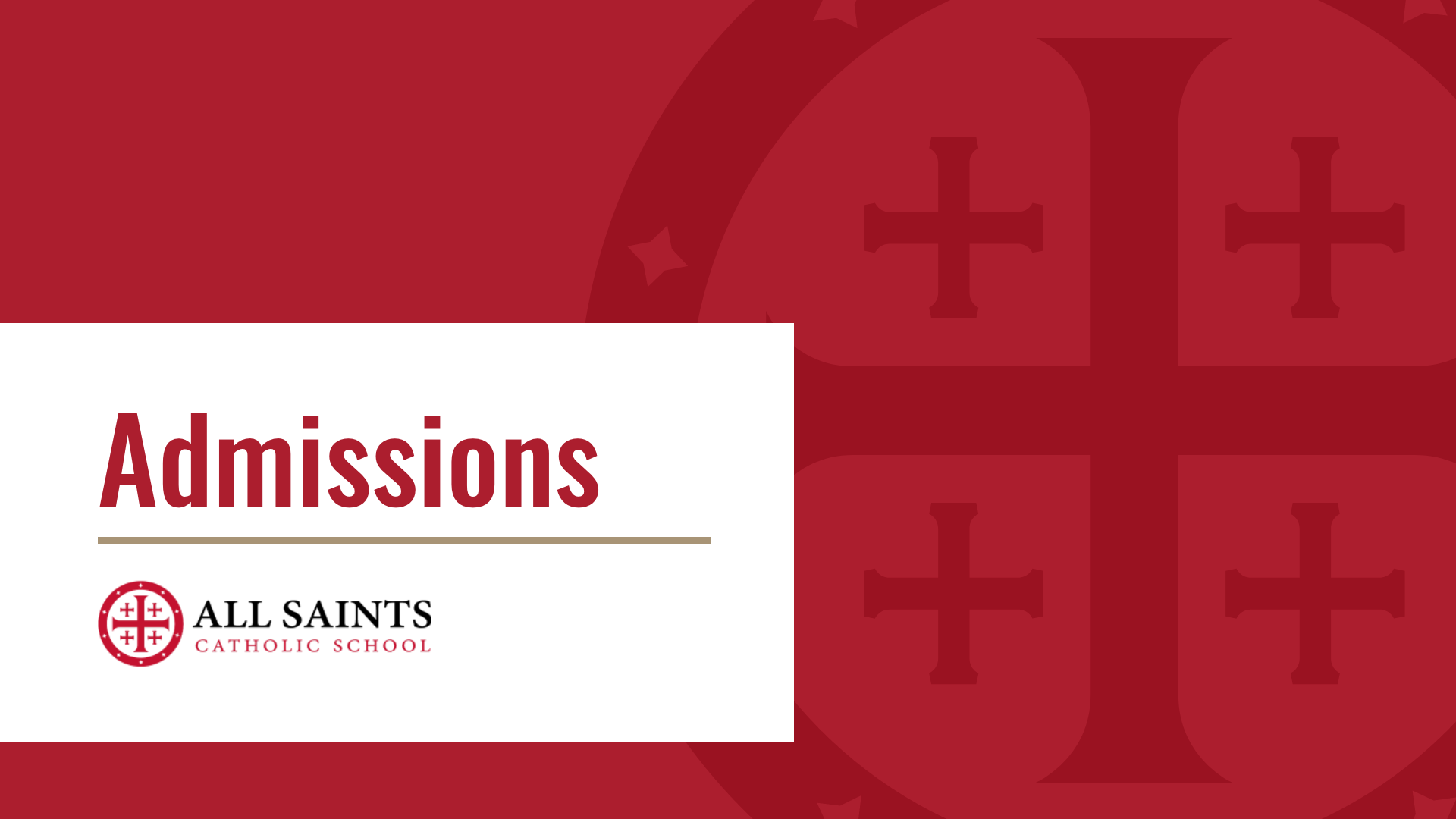 Admissions | All Saints Catholic School